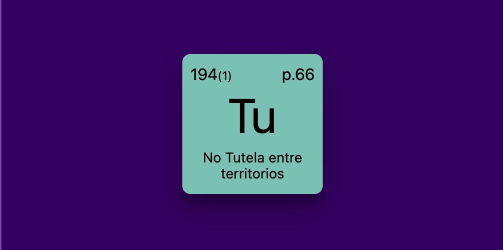 Artículo #194 - No Tutela entre territorios (p. 66)