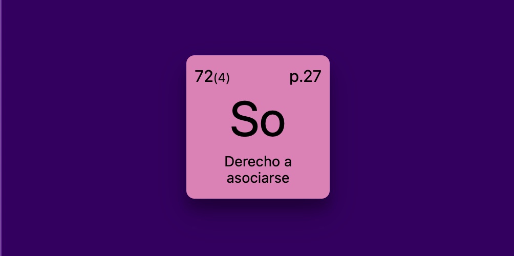 Artículo #72 - Derecho a asociarse (p. 27)